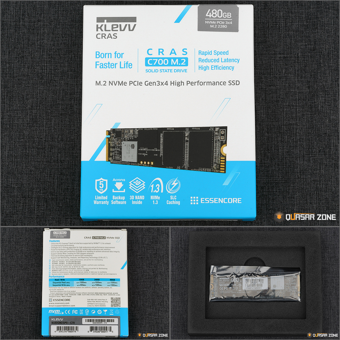 ESSENCORE KLEVV CRAS C700 M.2 NVMe SSD (480GB) > 퀘이사 칼럼 | 퀘이사존