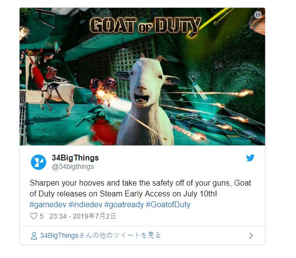 염소 FPS "Goat of Duty" 7월 11일부터 스팀 얼리 액세스 시작 > 게임 뉴스 | 퀘이사존 QUASARZONE