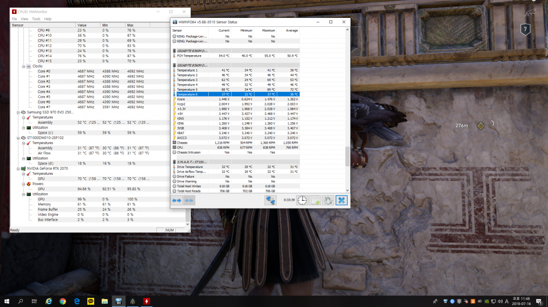 메인보드 tmpin 5가 90도 인데 정상인가요? > CPU/메인보드/램 | 퀘이사존