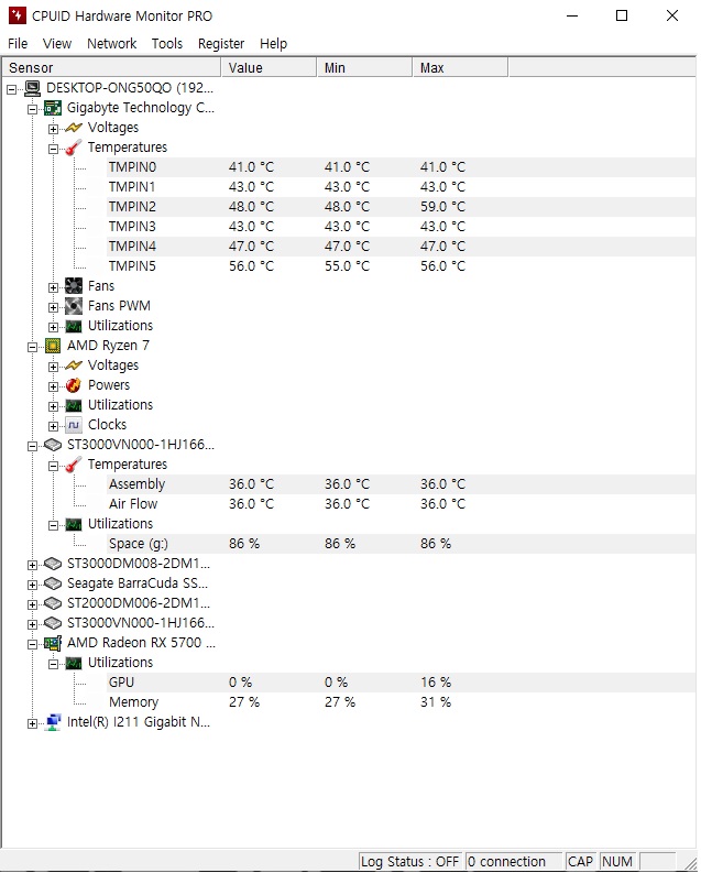 CPUID HWMonitor Pro에서 CPU, VGA 온도가 안나오네요... > CPU/메인보드/램 | 퀘이사존 QUASARZONE