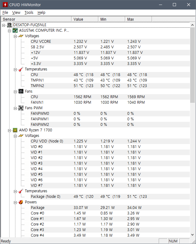 HWMonitor 볼 때 > 기타/주변기기 | 퀘이사존 QUASARZONE