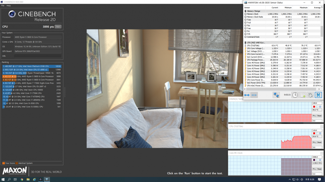 r5 3600 수동 고정클럭 오버 결과 - cinebench r20, prime95 smallest FFTs > CPU/메인보드 ...