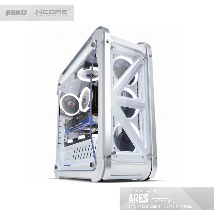 앱코, 4면 풀 아크릴 윈도우 케이스 NCORE 아레스 USB 3.0 with HALO 출시 > 하드웨어 뉴스 | 퀘이사존 QUASARZONE