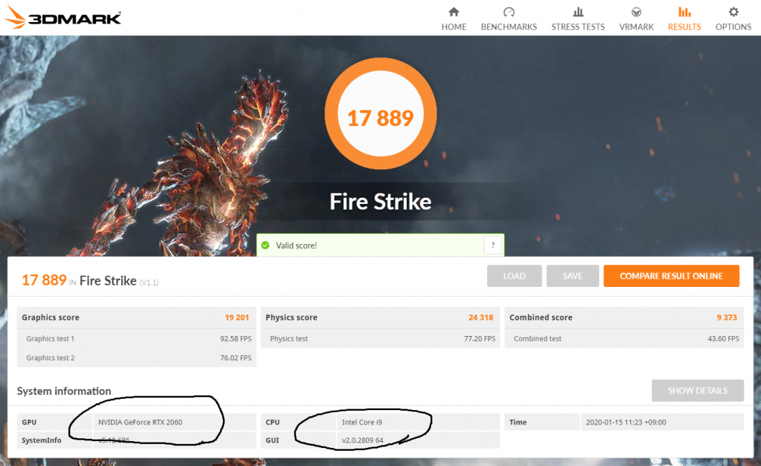 조립컴 받았는데 3dmark 점수표 이정도면 정상인가요? > 그래픽카드 | 퀘이사존