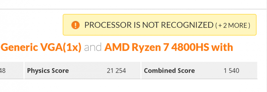AMD Ryzen 7 4800HS는 Core i7-9700K를 물리치는 강력한 Fire Strike Ultra 피직스 점수로 ...