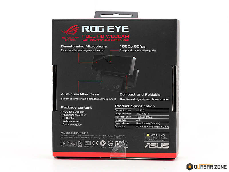 웹캠도 ROG 스타일! ASUS ROG Eye > 퀘이사 칼럼 | 퀘이사존