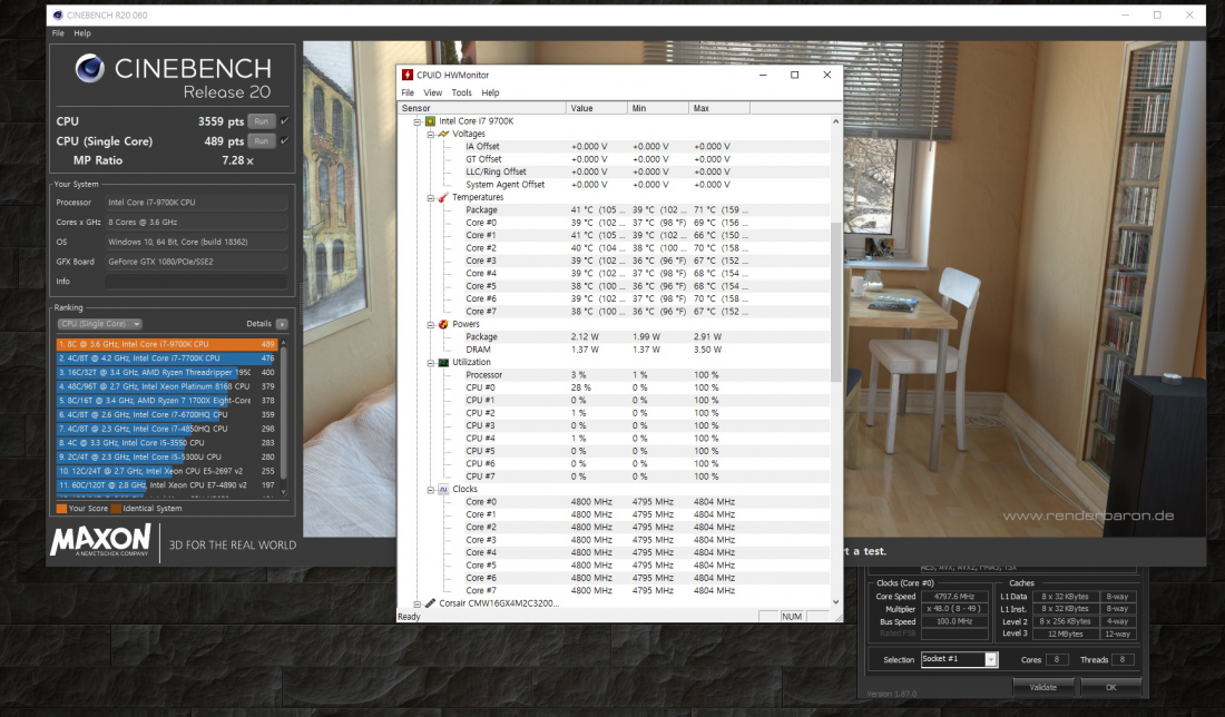 9700k 48배수 시네벤치 r20 결과 정상범주인가요? > 오버클러킹 | 퀘이사존 QUASARZONE